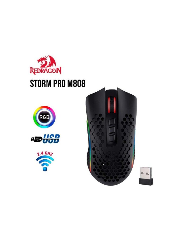 MOUSE REDRAGON STORM PRO M808-KS RGB WIRELESS 16,000 DPI - Fabisnet | Tienda de Laptops y PC ...